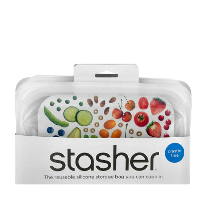 Stasher Silicone Reusable Space-Efficient Storage Bag (Clear) - Small ...